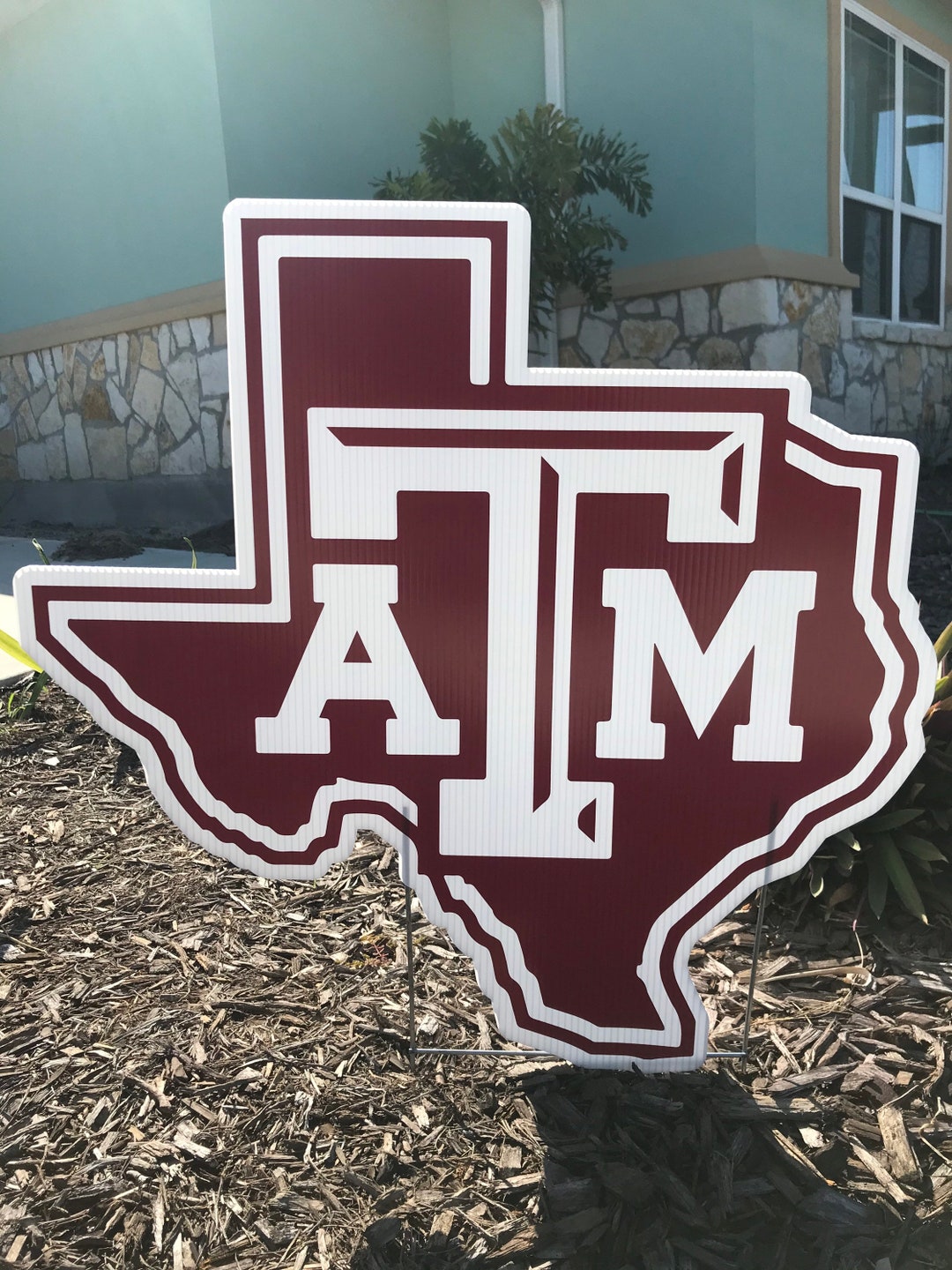 Texas A&M Yard Sign Texas Shape - Etsy