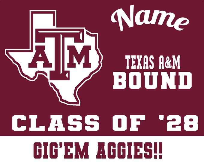 Texas A&M Yard Signs Personalized Grad, Class of Signs - Etsy