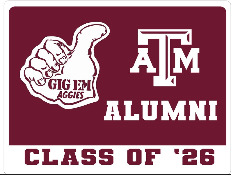 Texas A&M Yard Signs Personalized Grad Alumni - Etsy