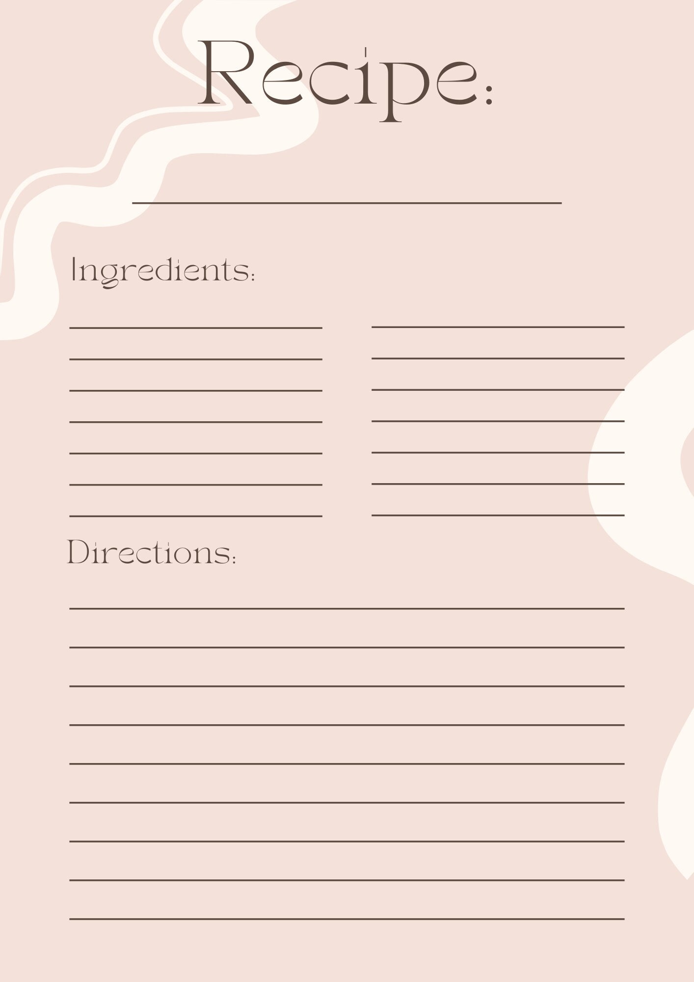 Digital Recipe Template - Etsy