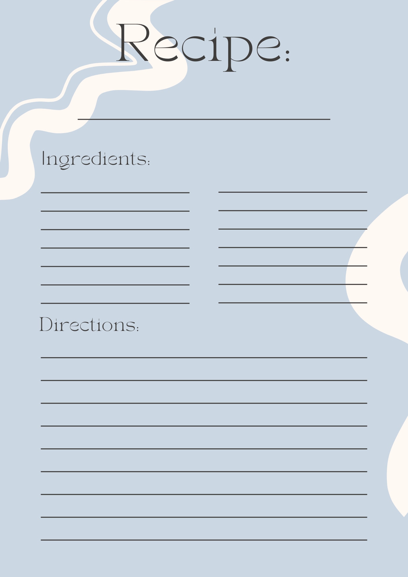 Digital Recipe Template - Etsy