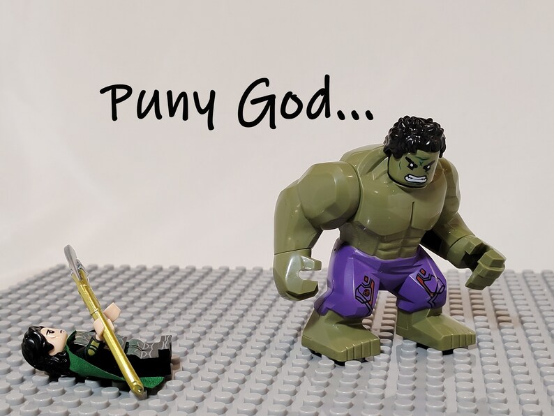Hulk Vs Loki Puny God The Avengers Bruce Banner Minifigure Etsy