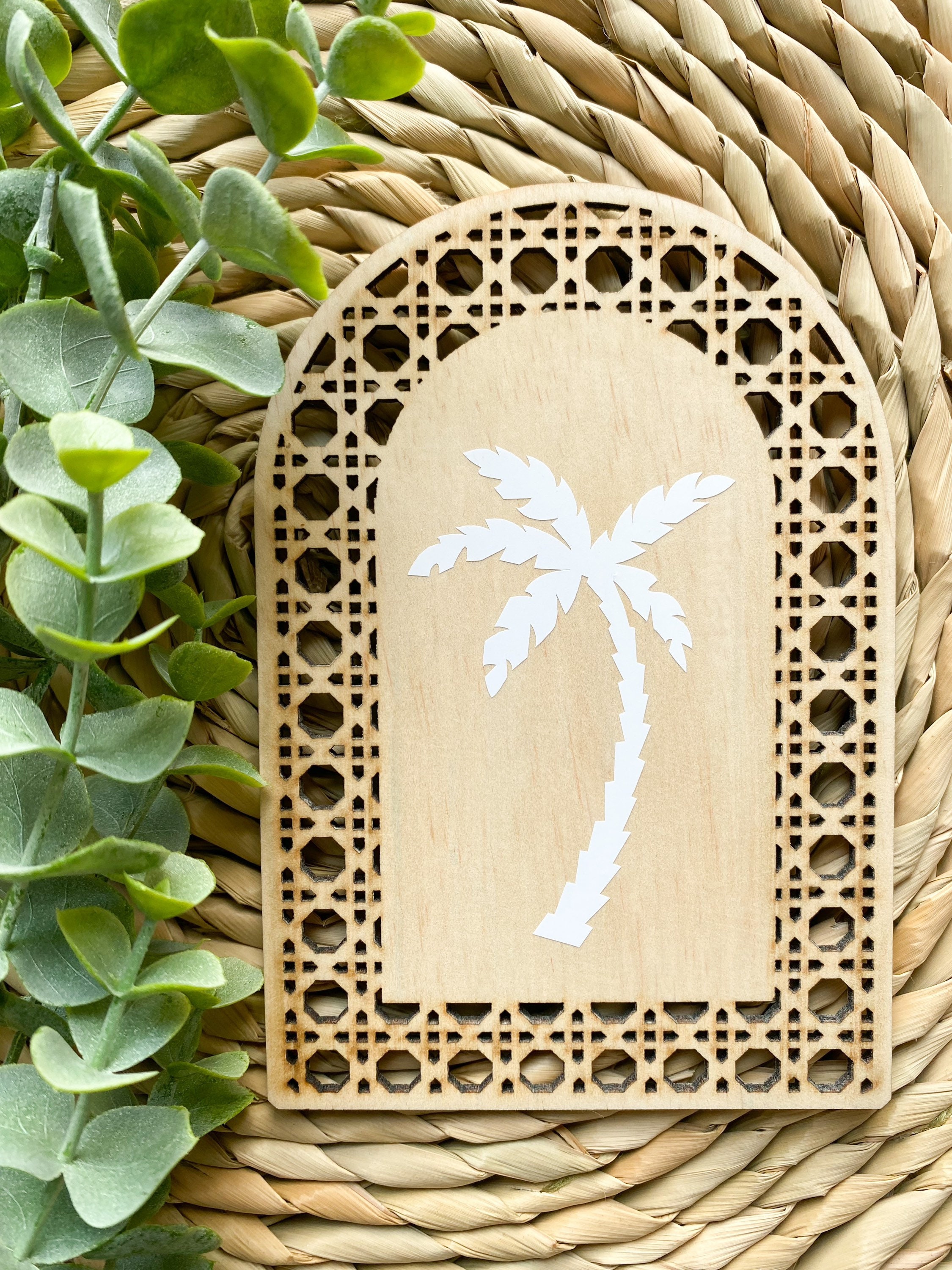 Rattan Trim Palm Tree Arch Wall Decor. Lightweight for - Etsy Australia