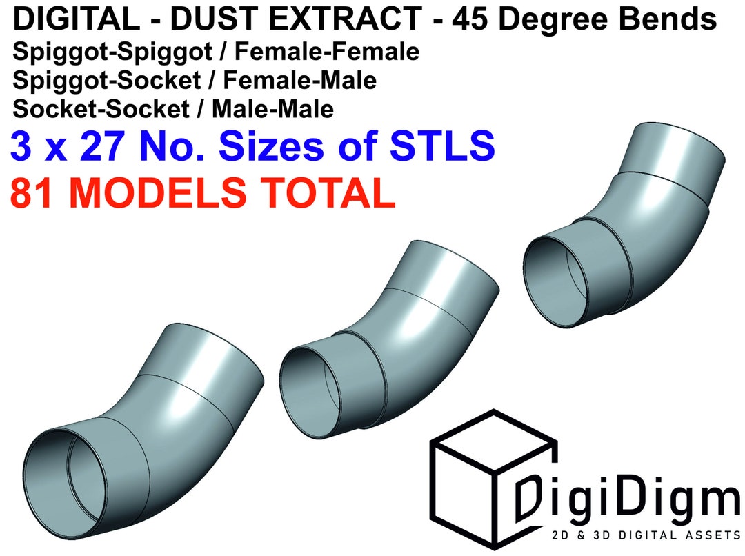 45 Deg Bend Coupler Female to Female - Male to Female - Male to Male ...