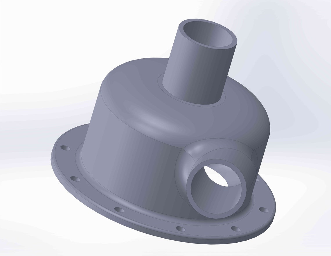 Vacuum Cyclone - Entry & Exit Male Spigot 1.5" [38.10mm] OD .STL File ...