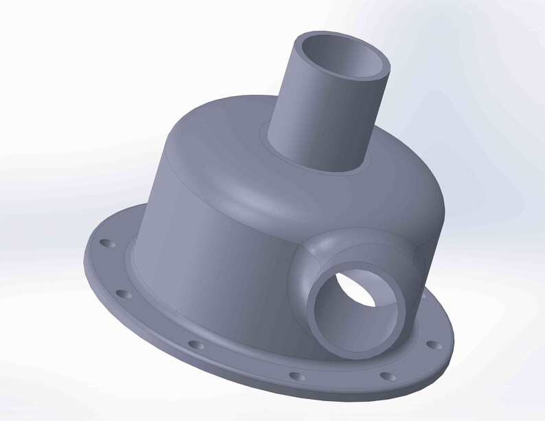 Vacuum Cyclone - Entry & Exit Male Spigot 1.5" [38.10mm] OD .STL File ...