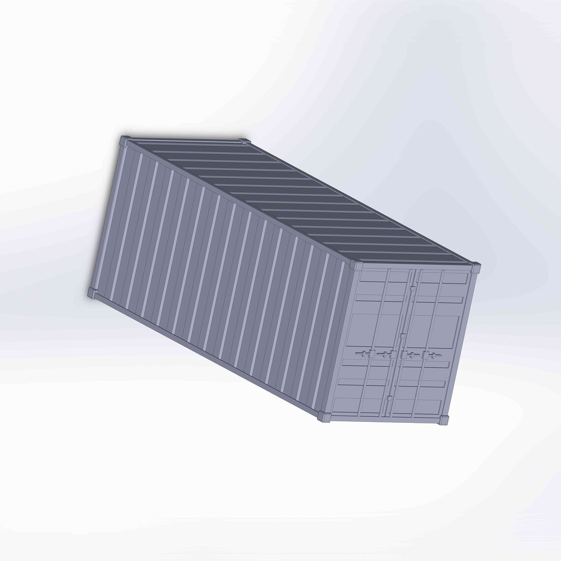Digital STL File 1:1 Scale 20 Foot Shipping Container for Model Railway ...