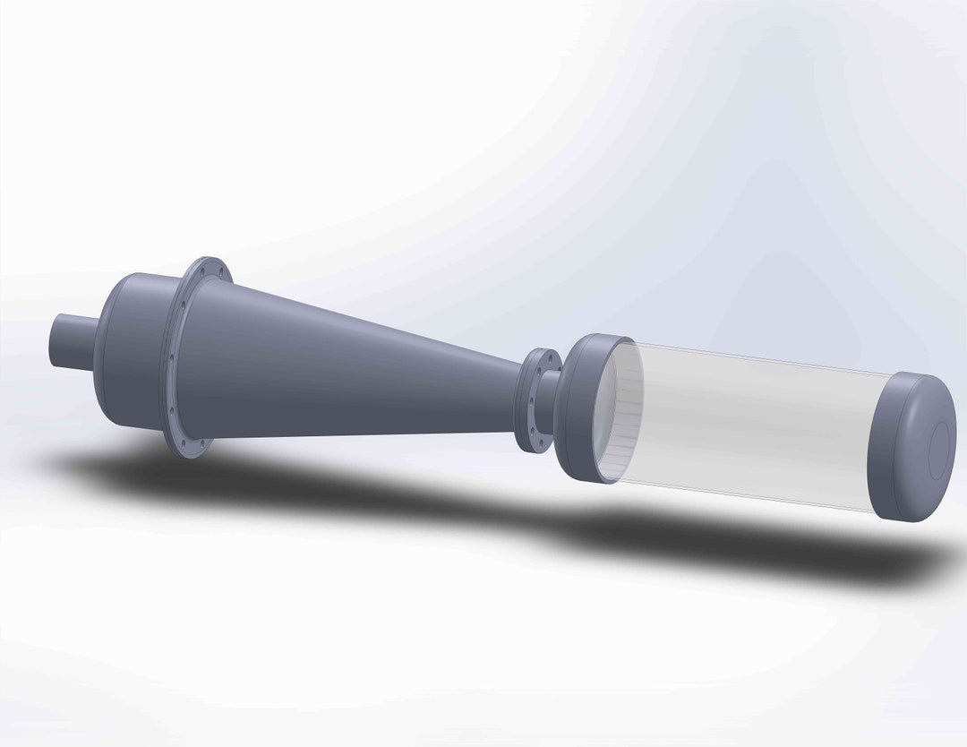 Vacuum Cyclone - Entry & Exit Male Spigot 1.5" [38.10mm] OD .STL File ...