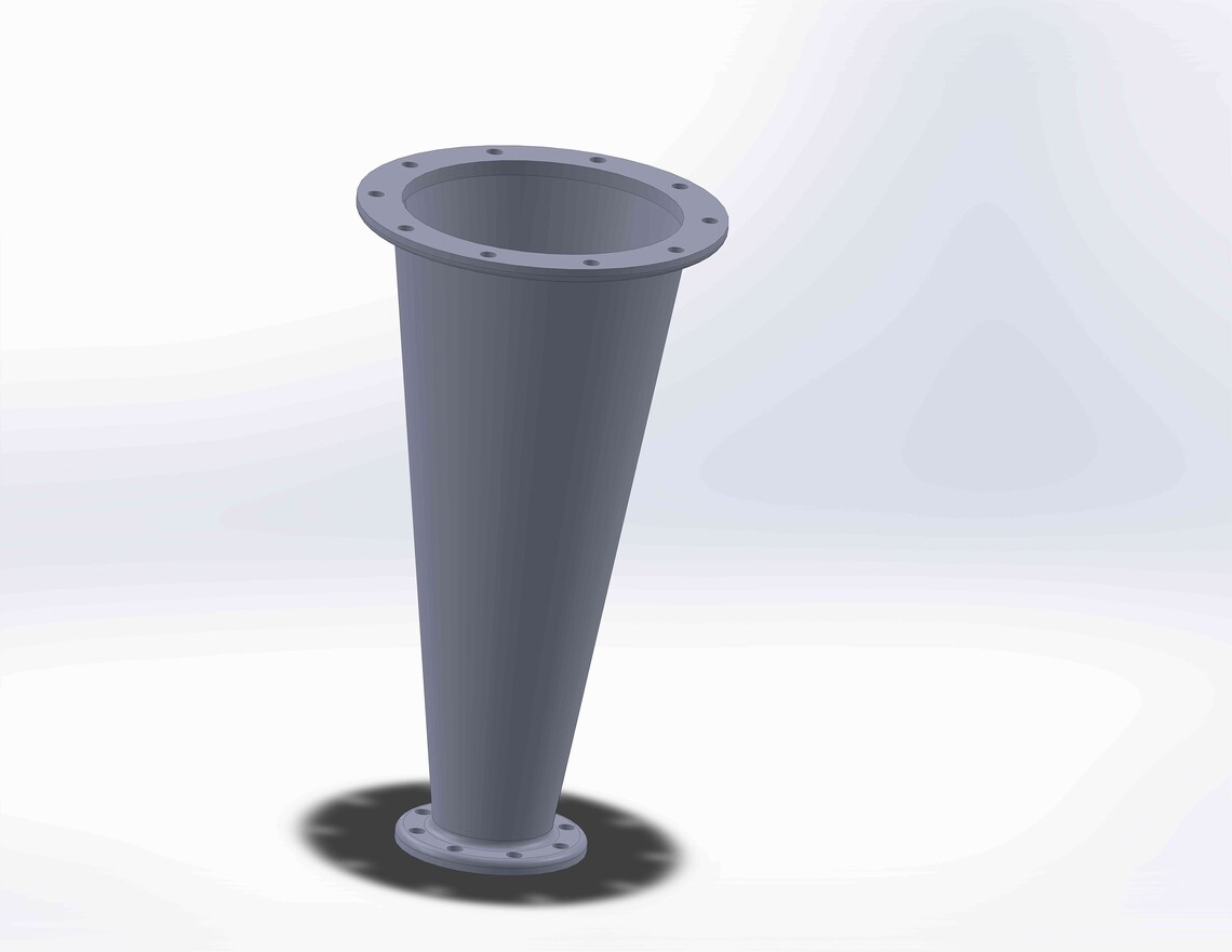 Vacuum Cyclone - Entry & Exit Male Spigot 1.5" [38.10mm] OD .STL File ...