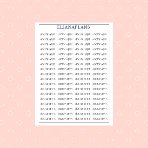 Doctor Appt. Script Stickers font 3 - Etsy