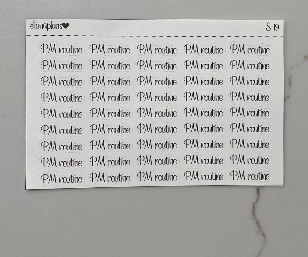 PM Routine Script Stickers - Etsy