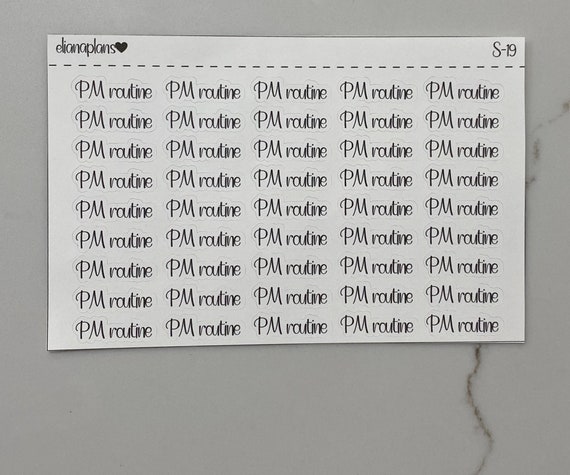 PM Routine Script Stickers | Etsy