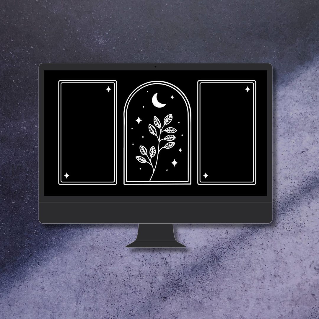 Gothic Moon Desktop Wallpaper Organizer, Celestial Dark Mode Celestial ...