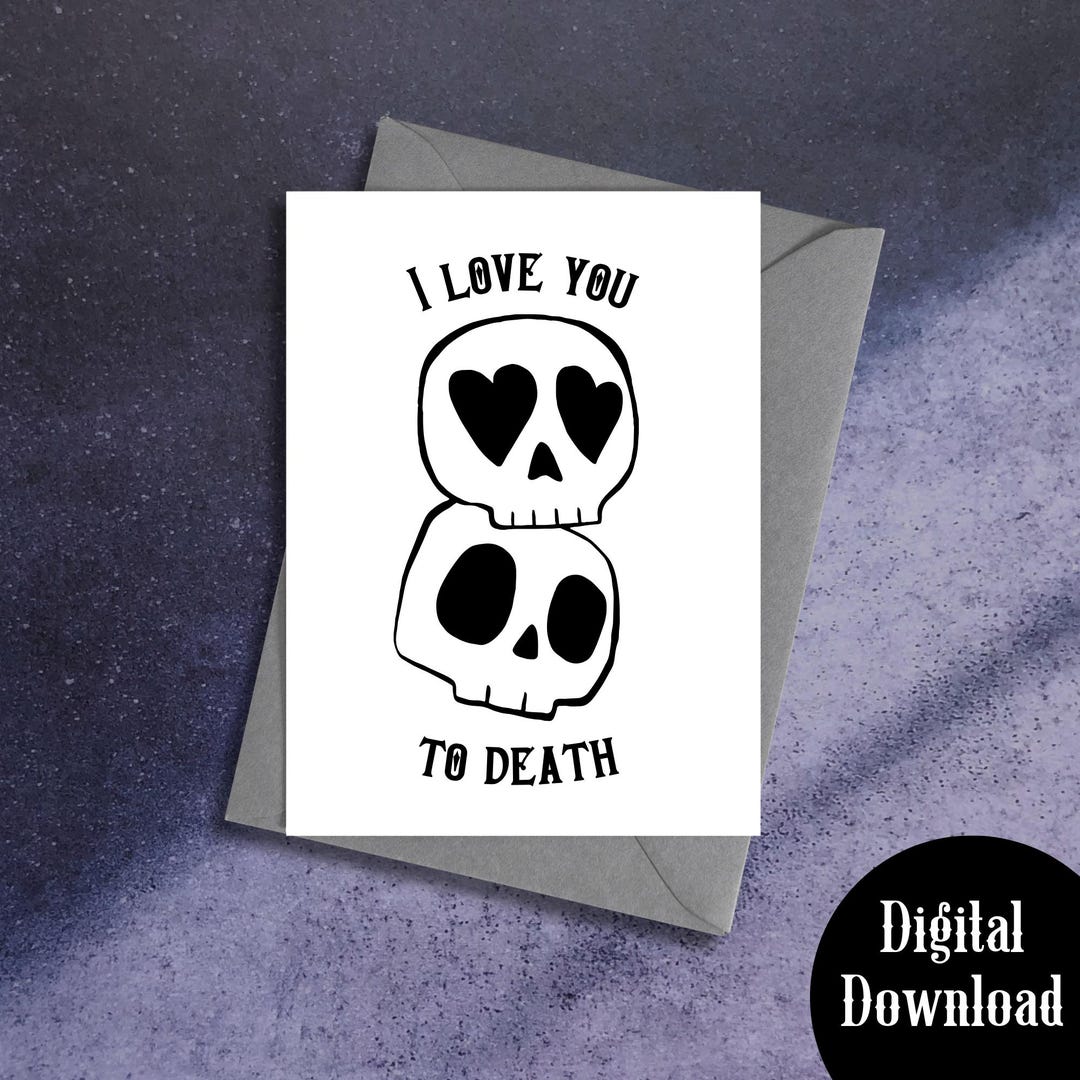 Gothic Anniversary Card, Gothic Romantic Card, Goth Printable Card ...