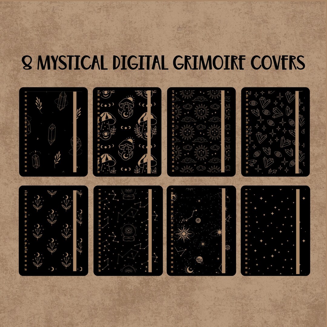 8 Mystical Goodnotes Digital Grimoire Covers, Digital Planner Cover ...