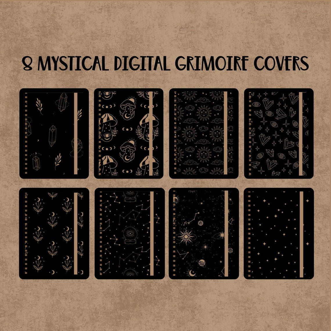 8 Mystical Goodnotes Digital Grimoire Covers, Digital Planner Cover ...