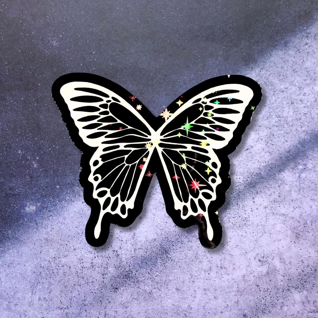 Goth Butterfly Wings Sticker, Dark Fairy Core, Emo Sticker, Goth ...