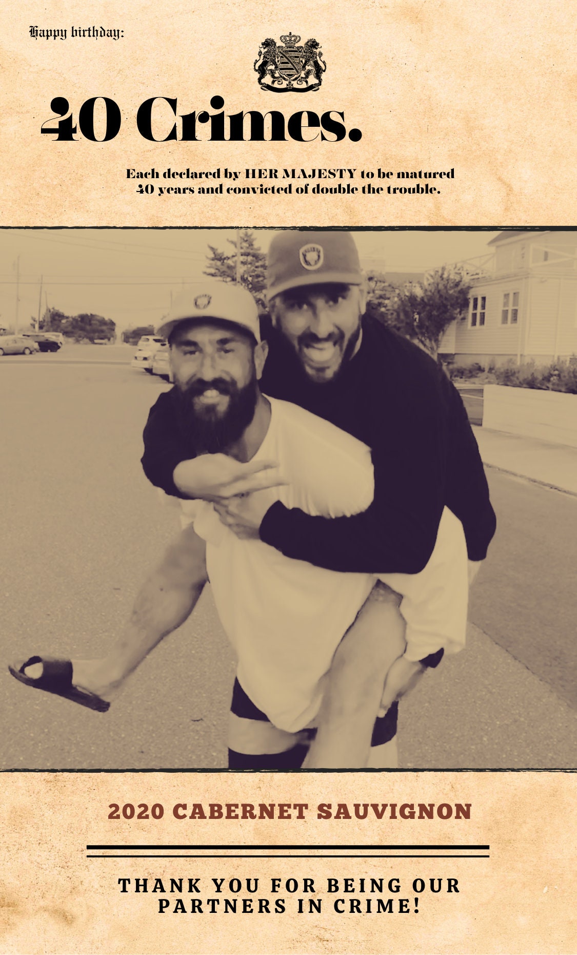 Waterproof 19 Crimes Wine Label, Personalized for Birthday - Etsy