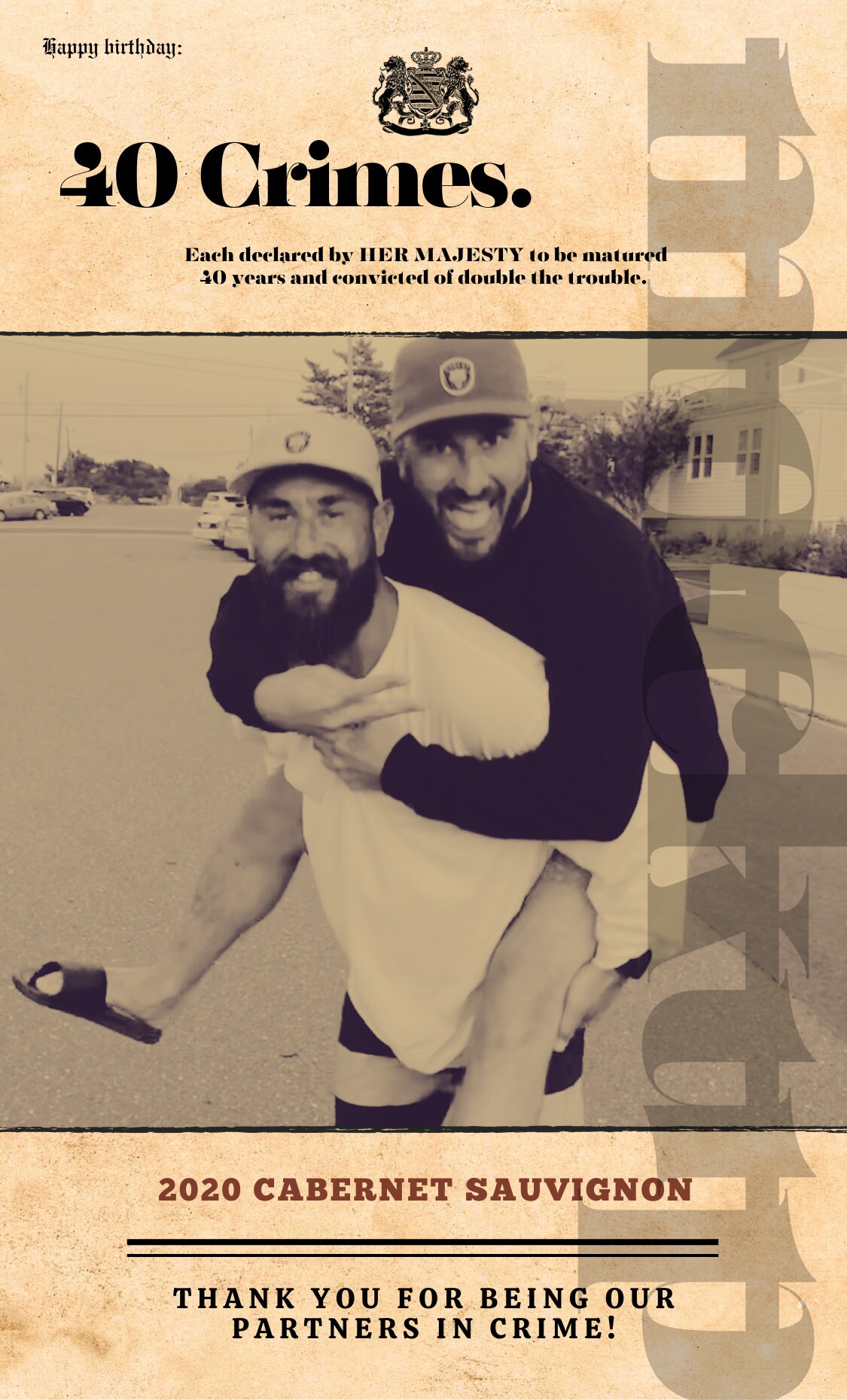 Waterproof 19 Crimes Wine Label, Personalized for Birthday - Etsy