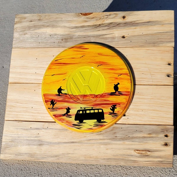 Painted Hubcap - Etsy