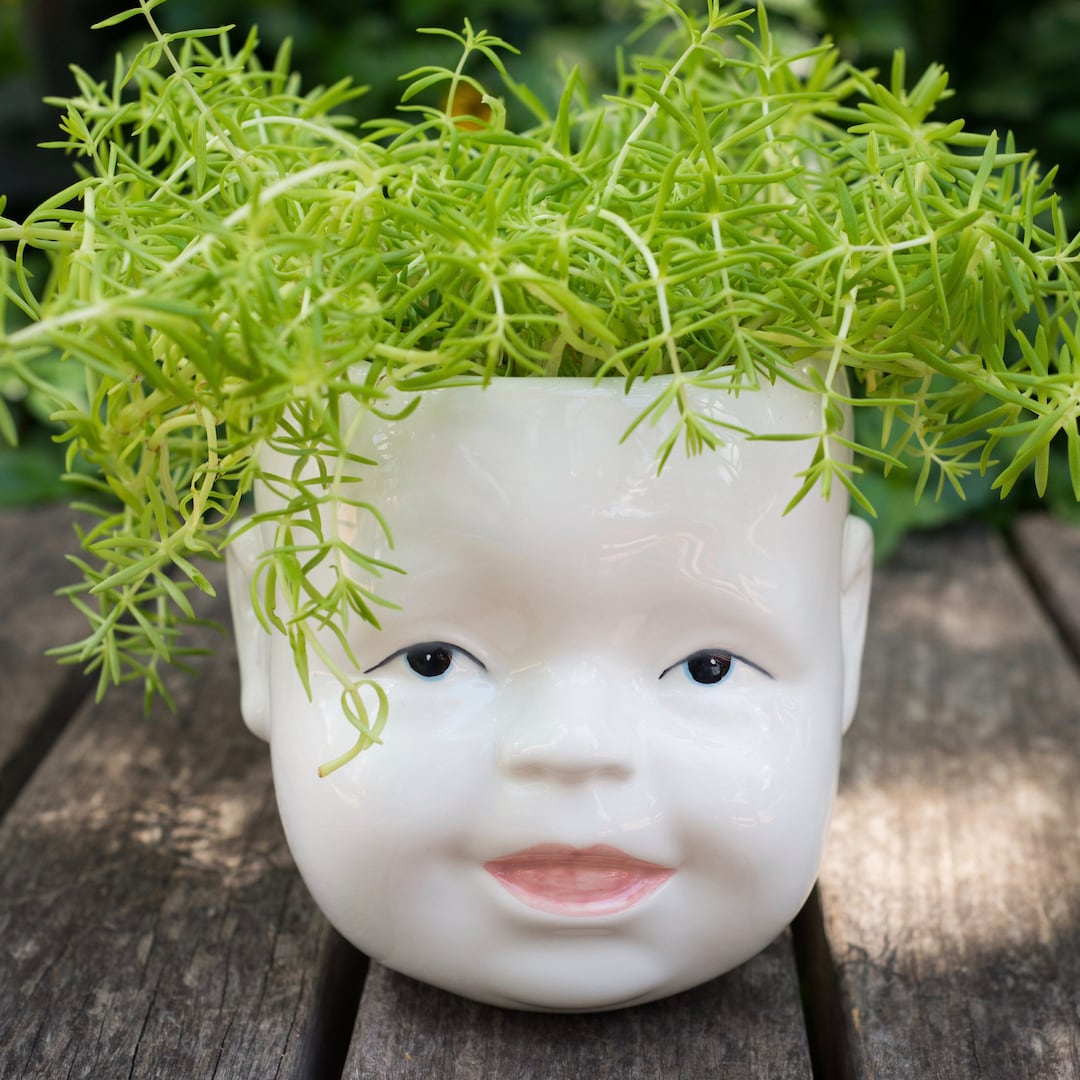 Unique Baby Face Planters - Ceramic Head Planter Pot, Large Succulent ...