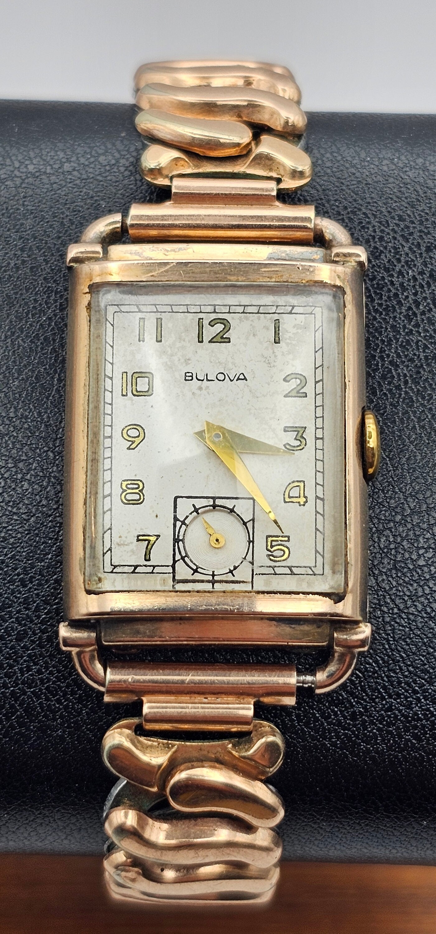 A Beautiful Vintage BULOVA Senator 14K Rose Gold Filled Tank Watch With ...