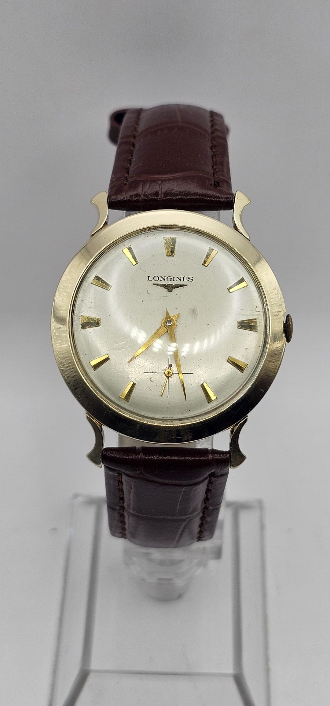 Vintage Amazing Longines 10K Gold-filled Watch With Unique Curved Lugs ...