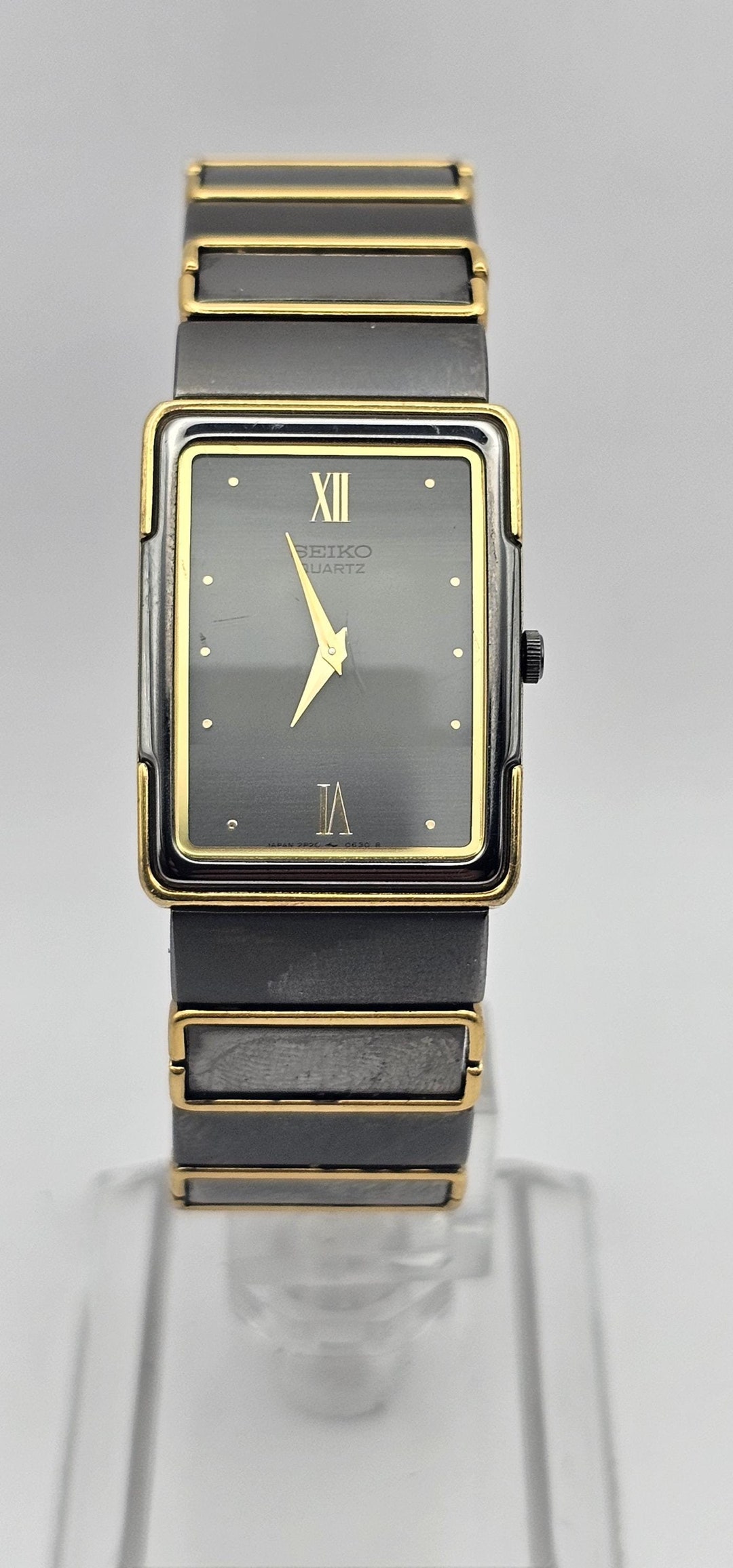Vintage Two Tones Gold Grey Seiko Tank Watch , REF 20P20-5330, New ...