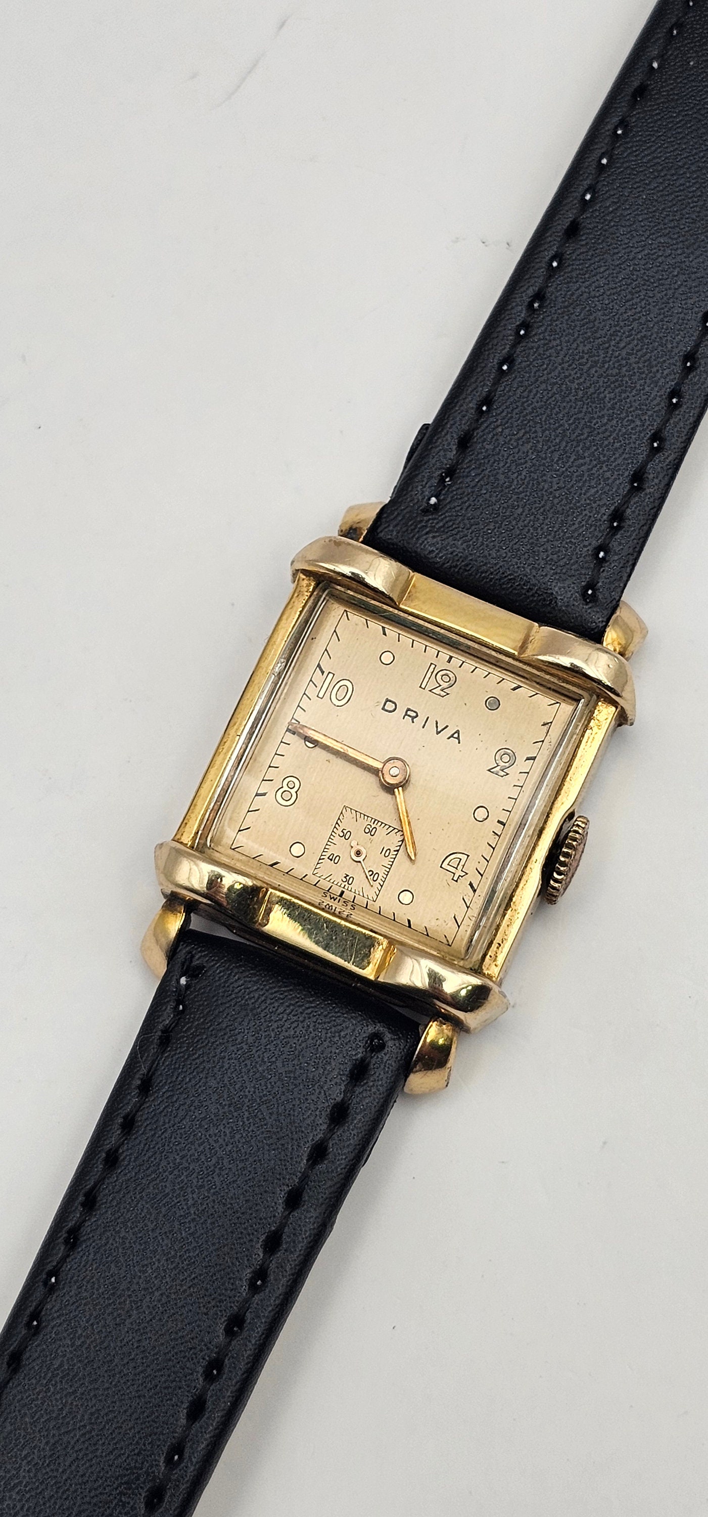 An Amazing and Rare Vintage DRIVA SWISS Tank Watch 10K RGP With ...