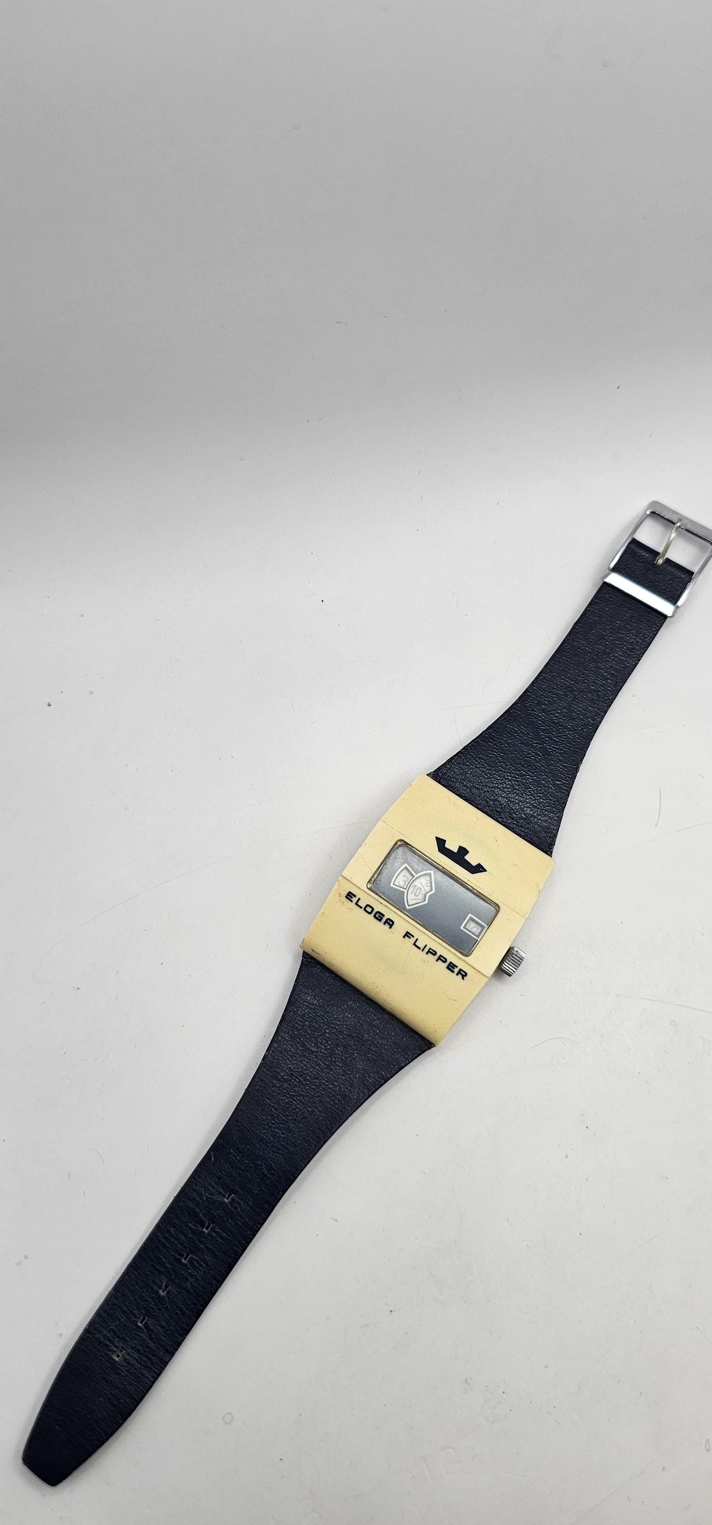 Amazing Vintage Eloga Flipper Jump Hour Date Men's Watch, Manual Wind ...