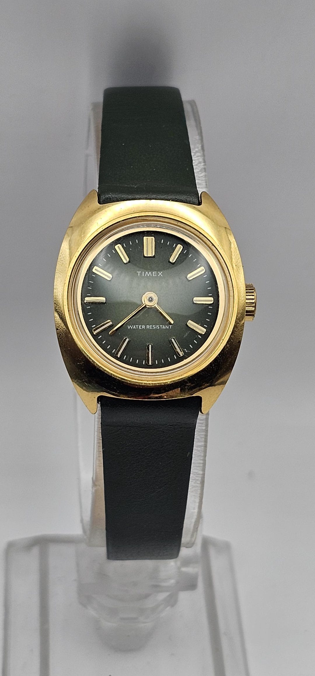 Vintage 1979 Timex Marlin Green Dial Womens Watch, Manual Wind Movement ...