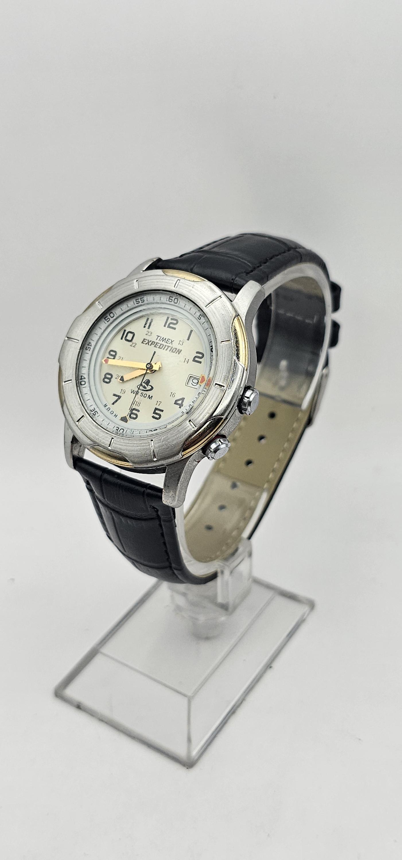 Vintage Timex Timex Indiglo Expedition Double Time and Alarm Mens Watch, Leather 12strap, New ...