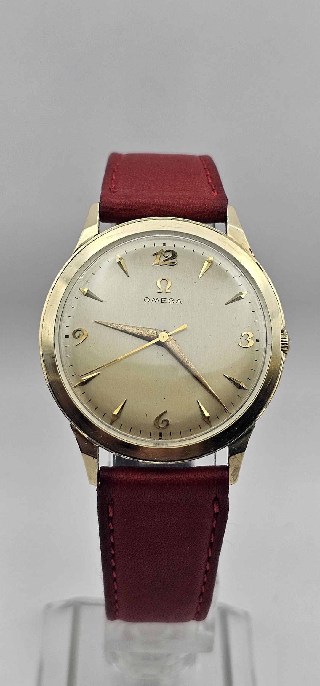 Vintage 1950's Omega Solid 14K Gold, Swiss Made Manual Wind Cal. 410 ...