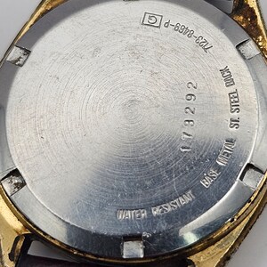 Seiko 7123-8469 Day Date Gold Tone Case Dial Leather Strap Running - Etsy