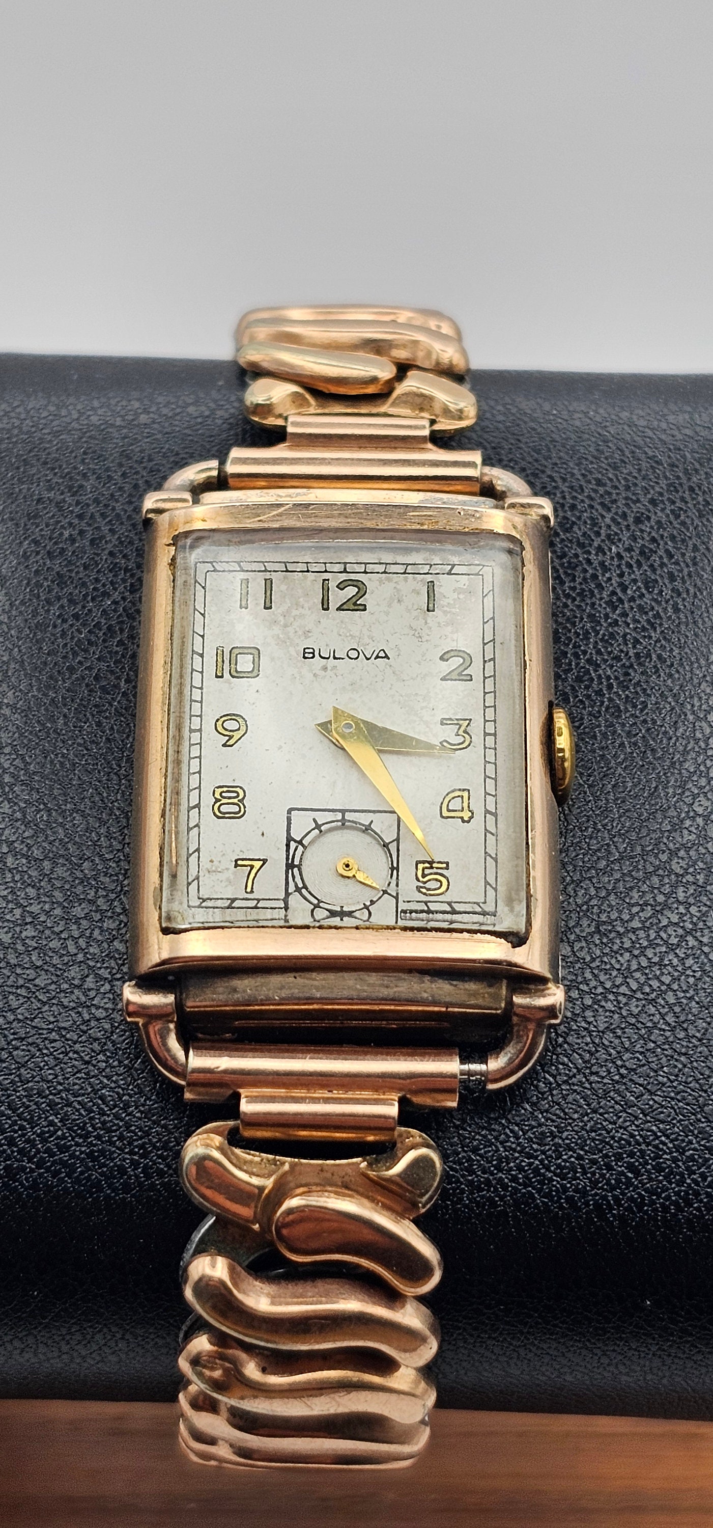 A Beautiful Vintage BULOVA Senator 14K Rose Gold Filled Tank Watch With ...