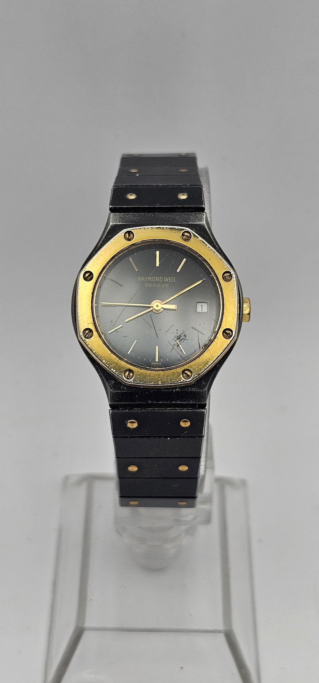 Vintage Raymond Well Geneve Swiss Ladies Watch, Date, Royal Oak Style ...