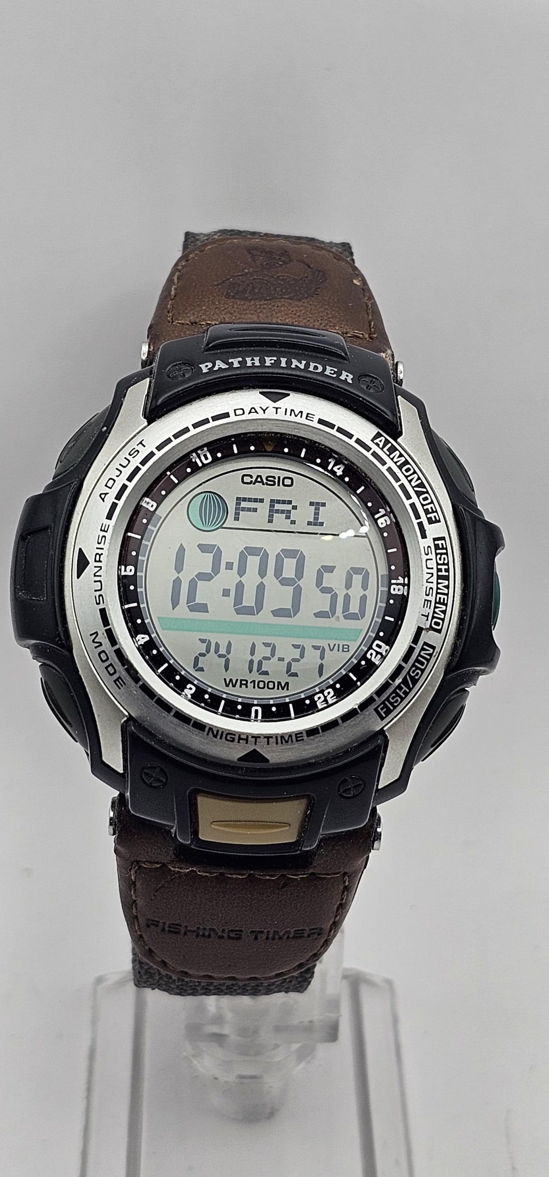 Casio PAS400B-5 Men's Pathfinder Forester Moon Phase Canvas Strap Watch ...