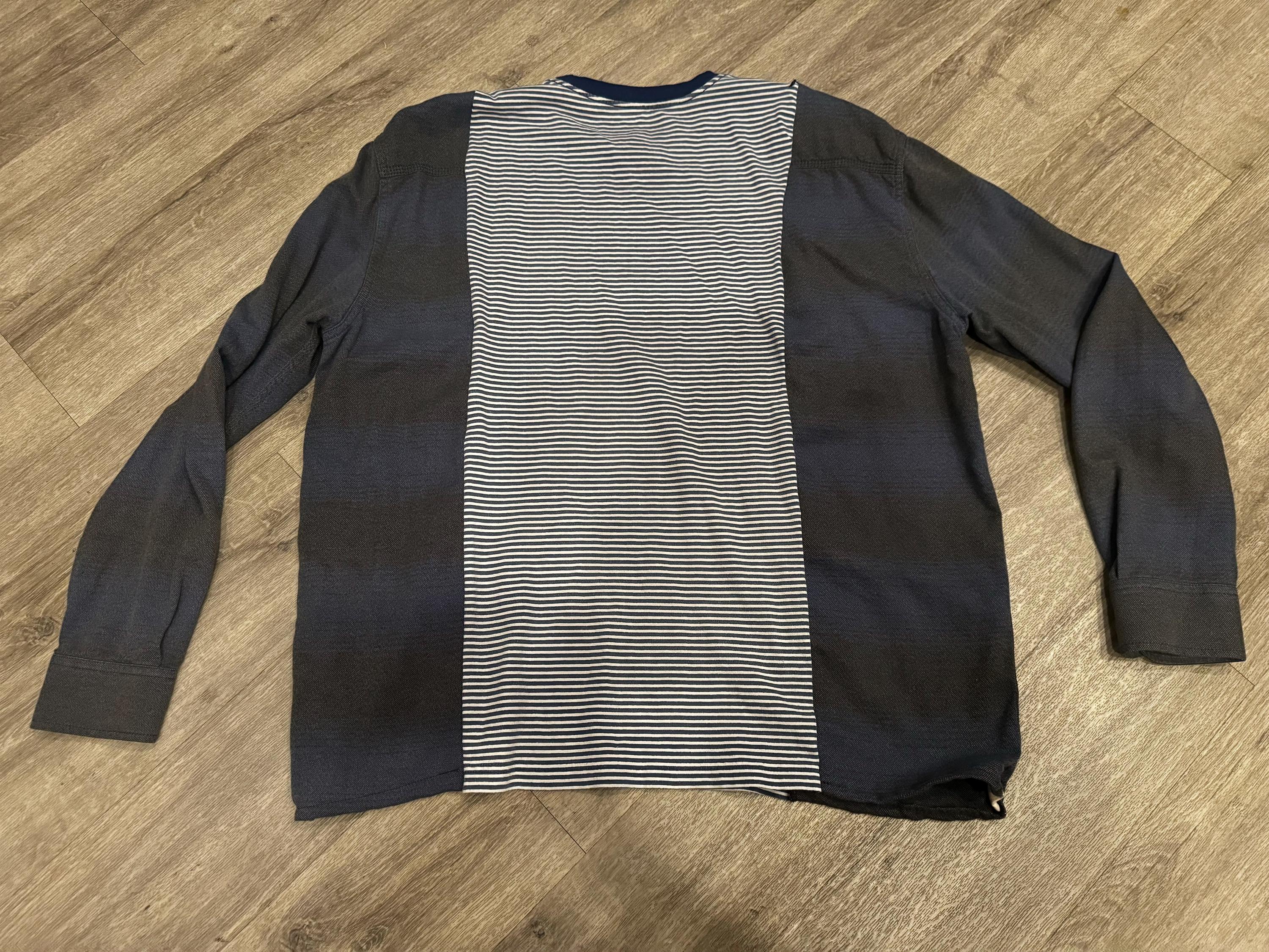 Coca Cola Japan Blue Reworked Crew Neck Long Sleeve Tee With Flannel ...