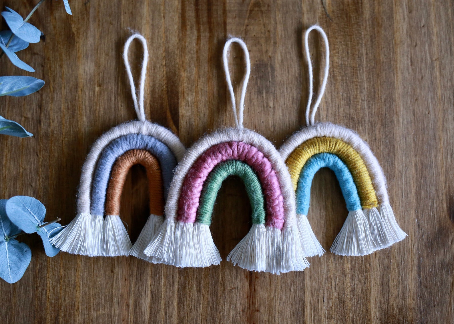 Handmade Rainbow Holiday Ornament - Boho Collection - Set of 3 - Etsy