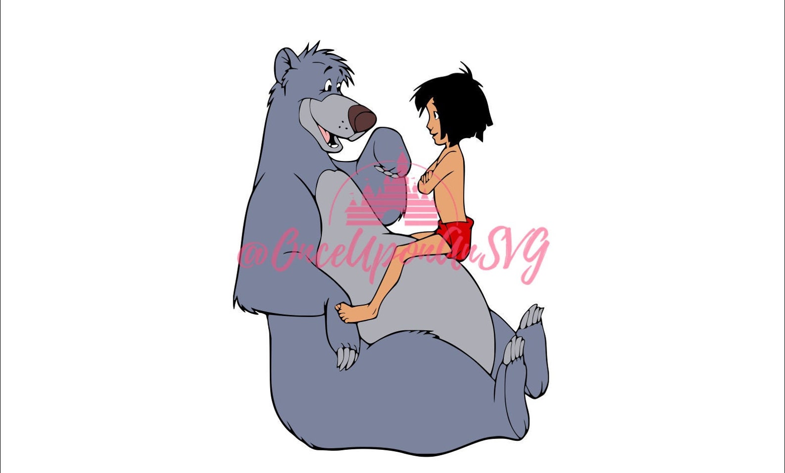 Baloo and Mowgli Disney Jungle Book SVG Layered by Color | Etsy