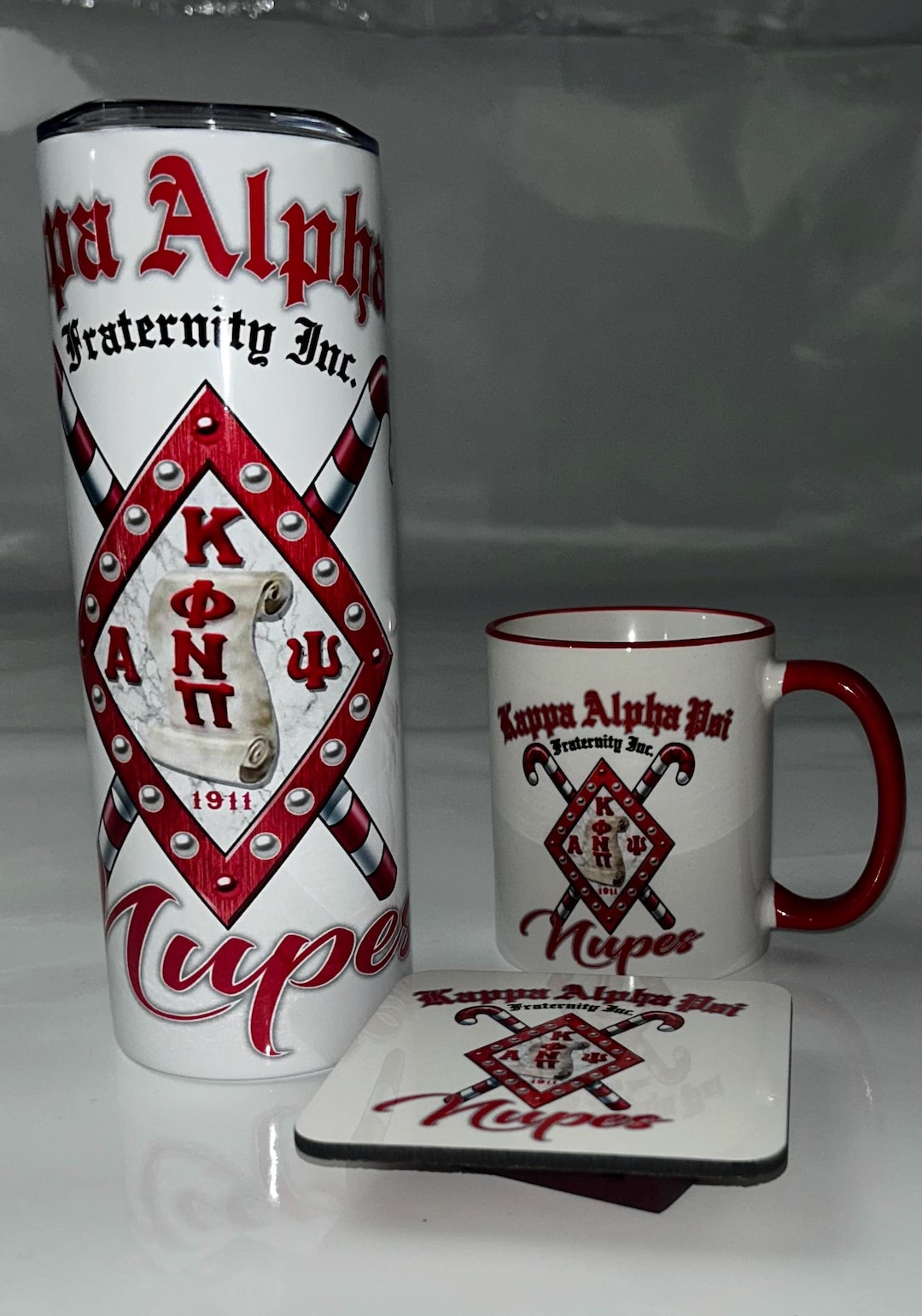 Kappa Beverage Bundle | Kappa Alpha Psi Tumblers Mug & Coaster Set ...