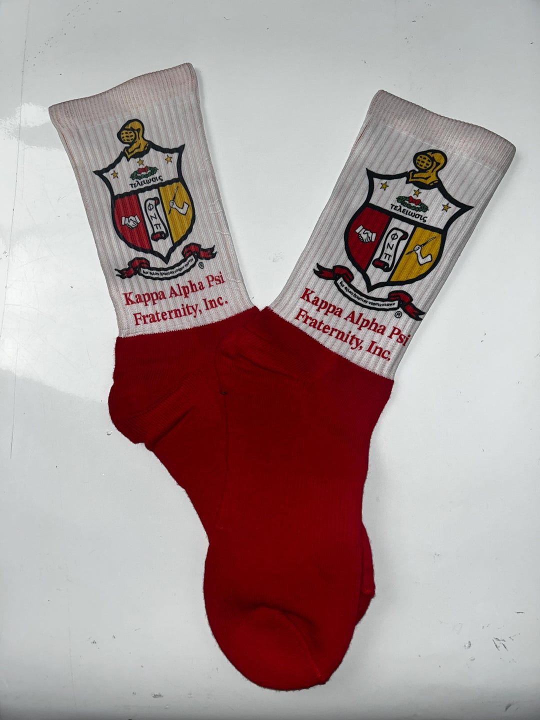 White Official Coat of Arms Kappa Socks | White Socks | Gift for Him - Etsy