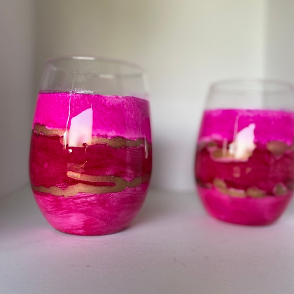 Alcohol Ink Wine Glasses - Etsy