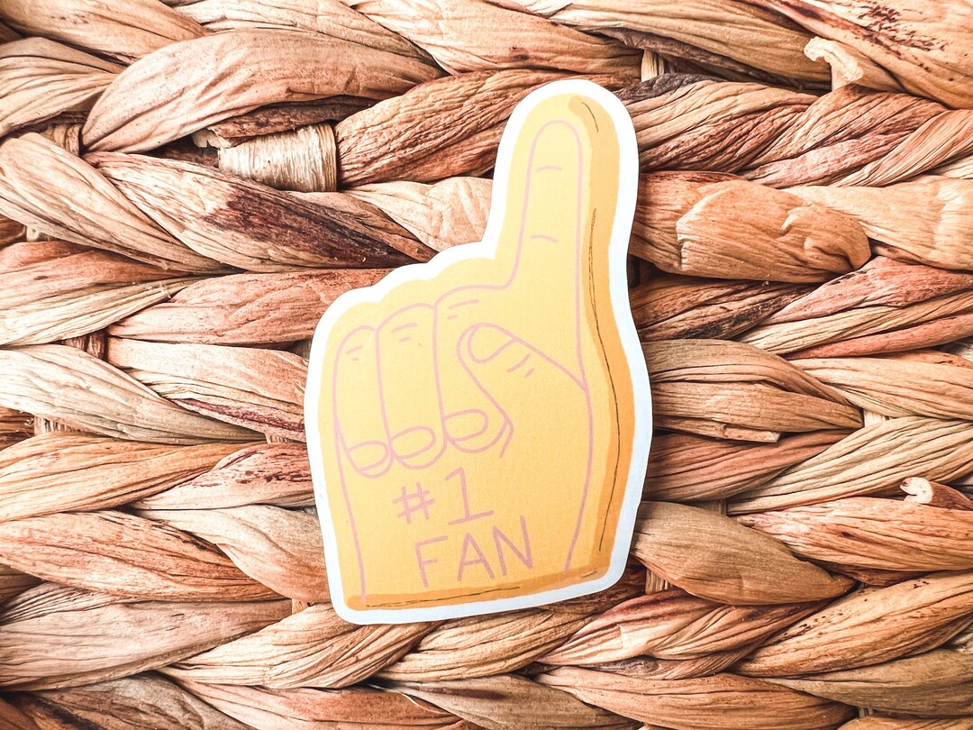 Number 1 Fan Foam Hand 2.5x1.6" Die Cut Sticker - Etsy