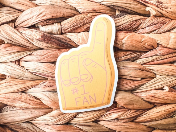 Number 1 Fan Foam Hand 2.5x1.6 Die Cut Sticker | Etsy