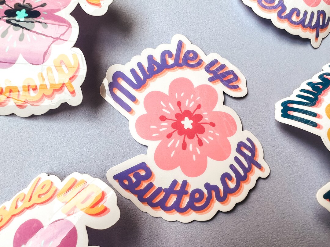 Muscle up Buttercup 2.5x3" Die Cut Sticker - Etsy UK