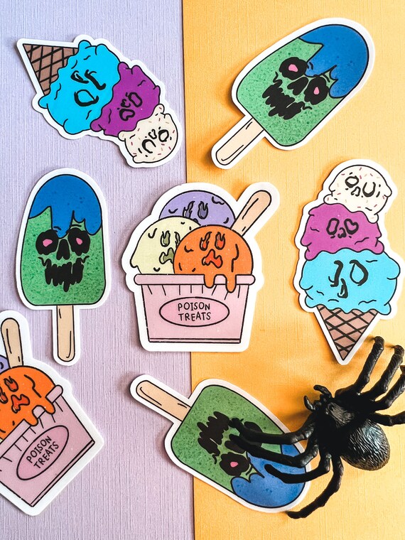Ice Scream Sticker Pack Horror Vinyl Sticker Vinyl Sticker - Etsy