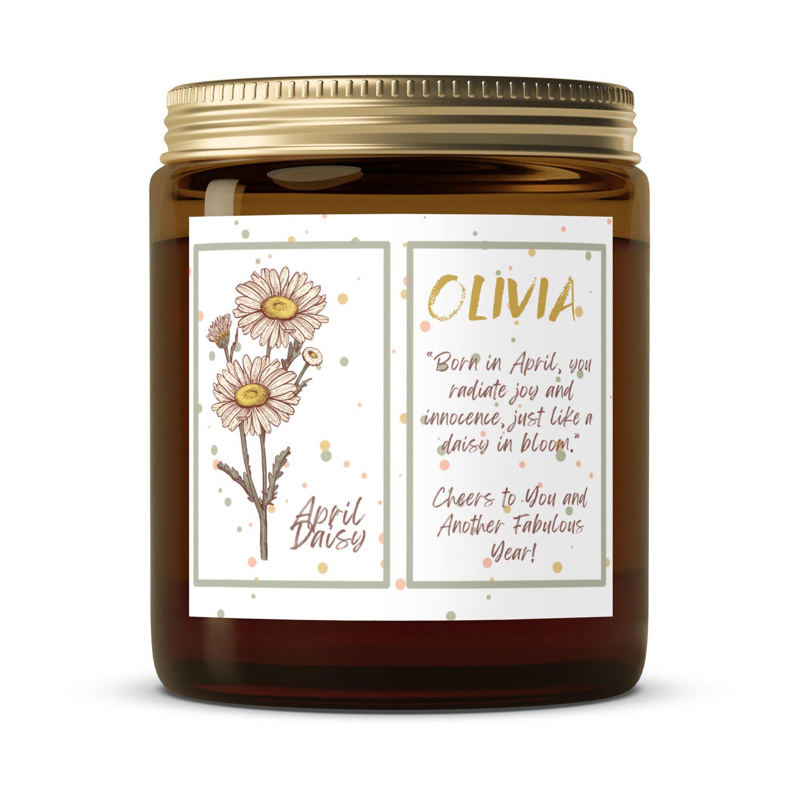 Personalized Birth Flower Candle, Custom Name Candle, Birth Month ...