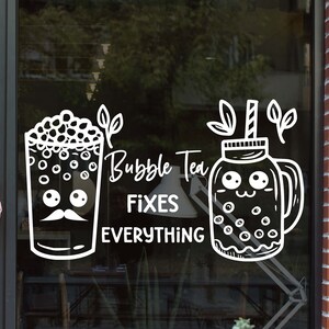 Cute Bubble Tea Quote Window and Wall Vinyl Decal for Store - Etsy