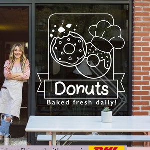 Donut Chef Icon for Shop and Restaurant Window Wall Decoration Front ...